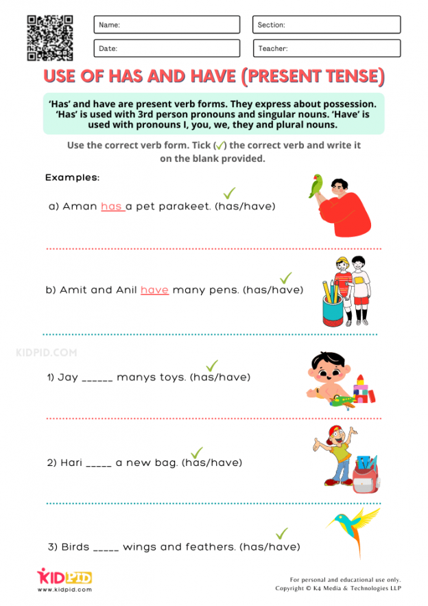 Use Of Has And Have Worksheets For Grade 1 Kidpid Use Of Has And Have Worksheets For Grade 1 Kidpid