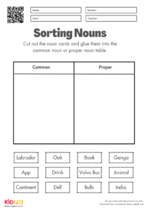 Sorting Nouns Worksheet - Kidpid