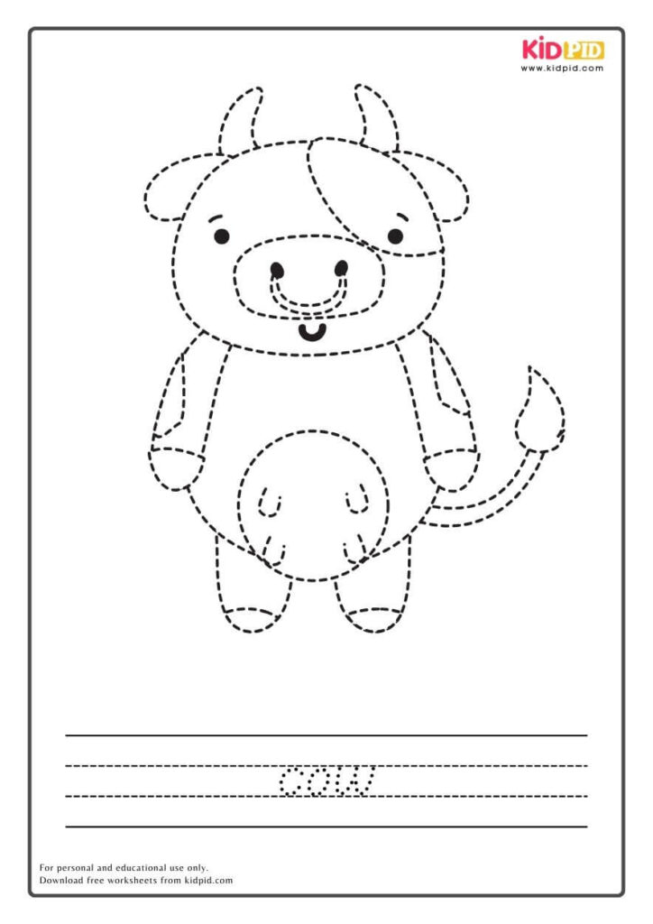 Tracing Animals Fine Motor Tracing Skill Book Worksheet - Kidpid