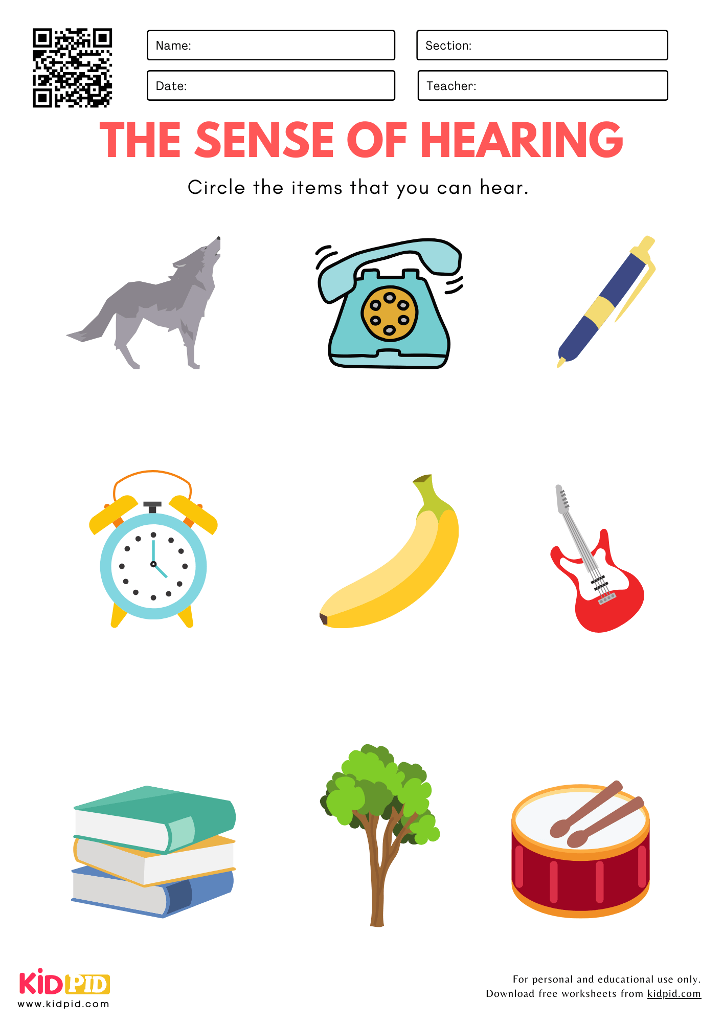 Senses Identification Worksheet For Kindergarten Kidpid Senses Identification Worksheet For Kindergarten Kidpid