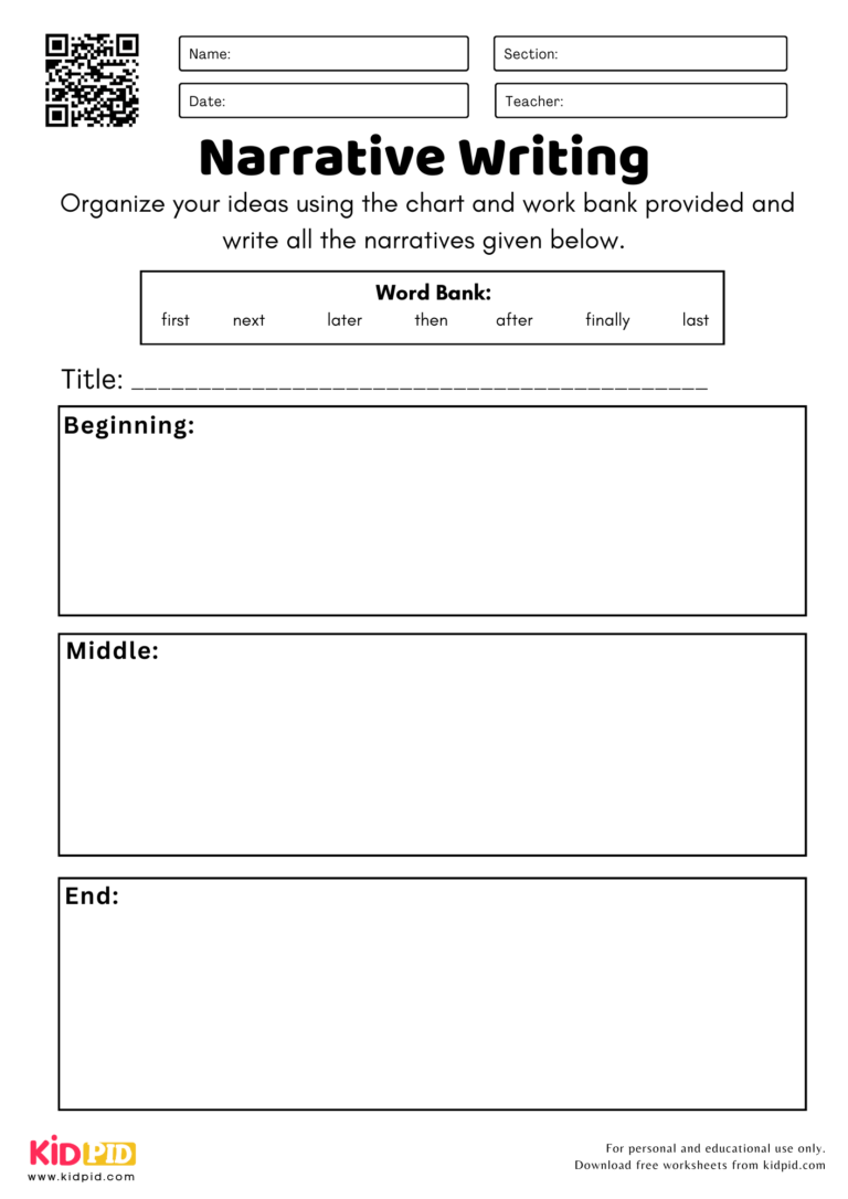 Narrative Writing Worksheet For Grade 2 - Kidpid