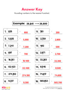 Rounding Numbers to Nearest 100 Worksheet For Grade 4 - Kidpid
