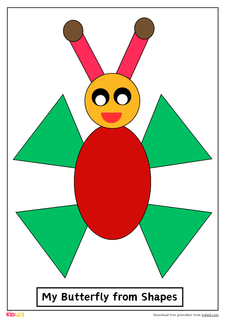 Shape Butterfly Cut-Out Activity: Printable Coloring & Puzzle Sheets ...