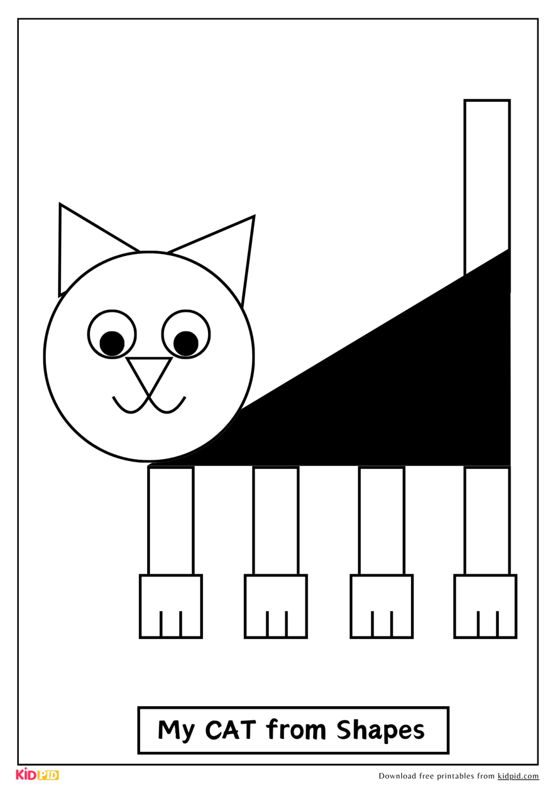 Printable Cat Shape Puzzles for Kids: Cut, Color, and Solve - Kidpid