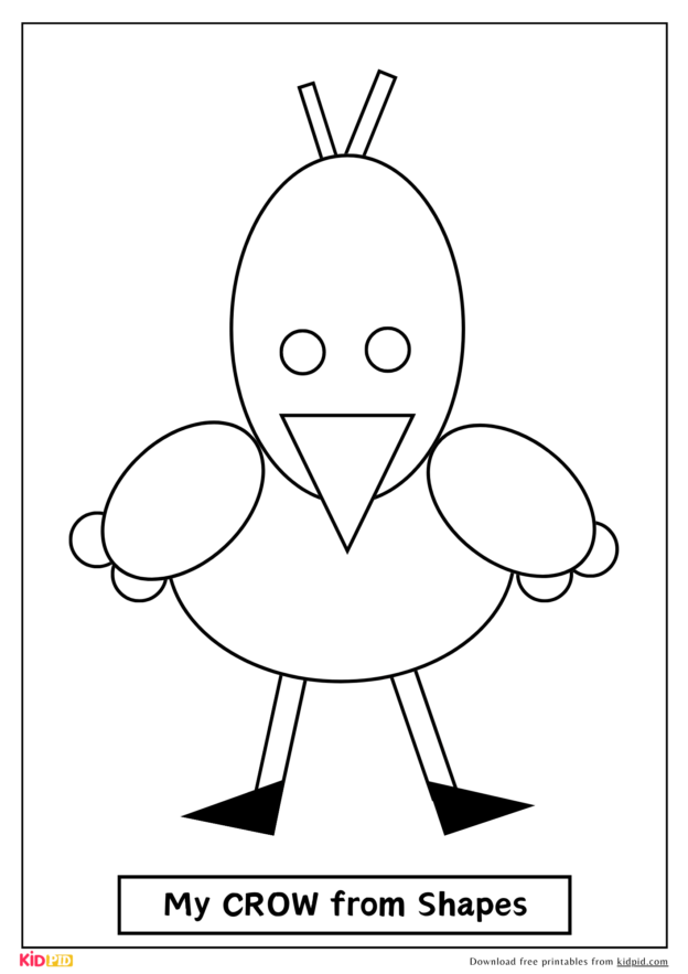Shape Crow Cut Out Printable for Kids: Coloring & Puzzle Activity - Kidpid