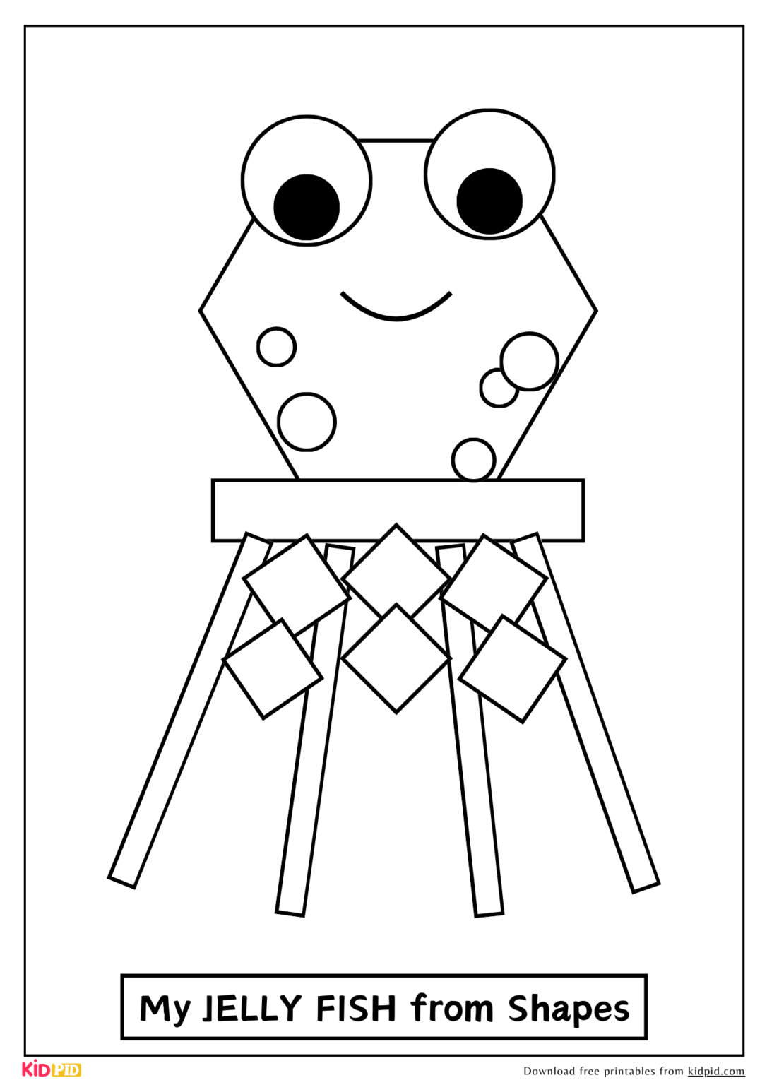 Fun Jelly Fish Shape Cut-Out Printables: Kids’ Coloring & Puzzle ...