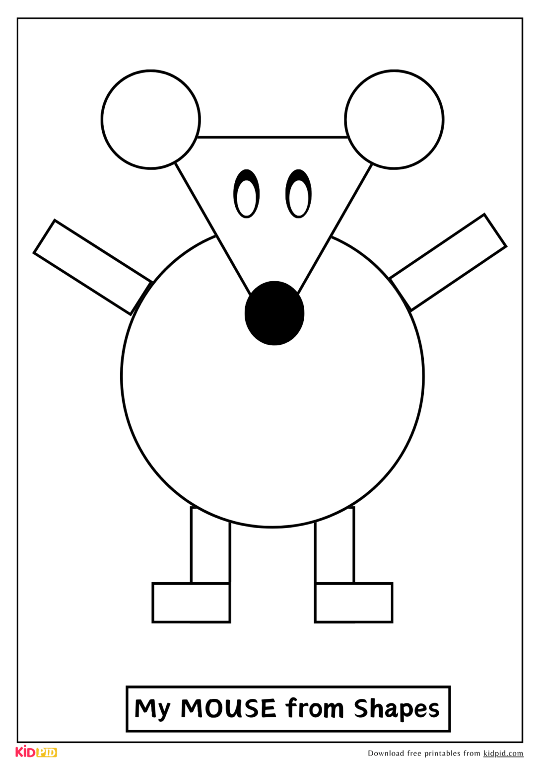 Shape Mouse Cut-Out Printable: Kids Coloring and Puzzle Fun Activity ...