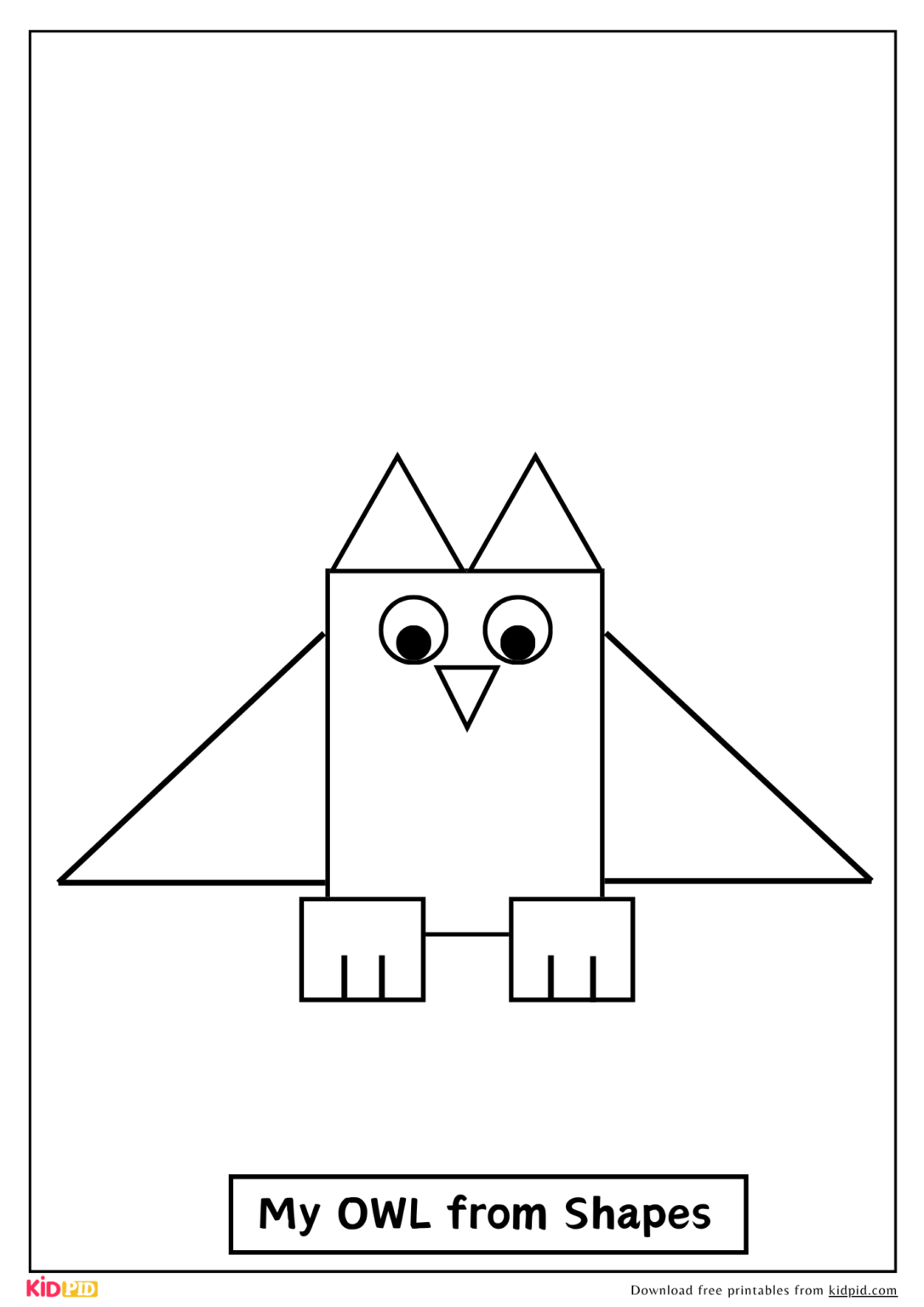 Shape Owl Cutout Activity: Printable Coloring Sheets - Kidpid