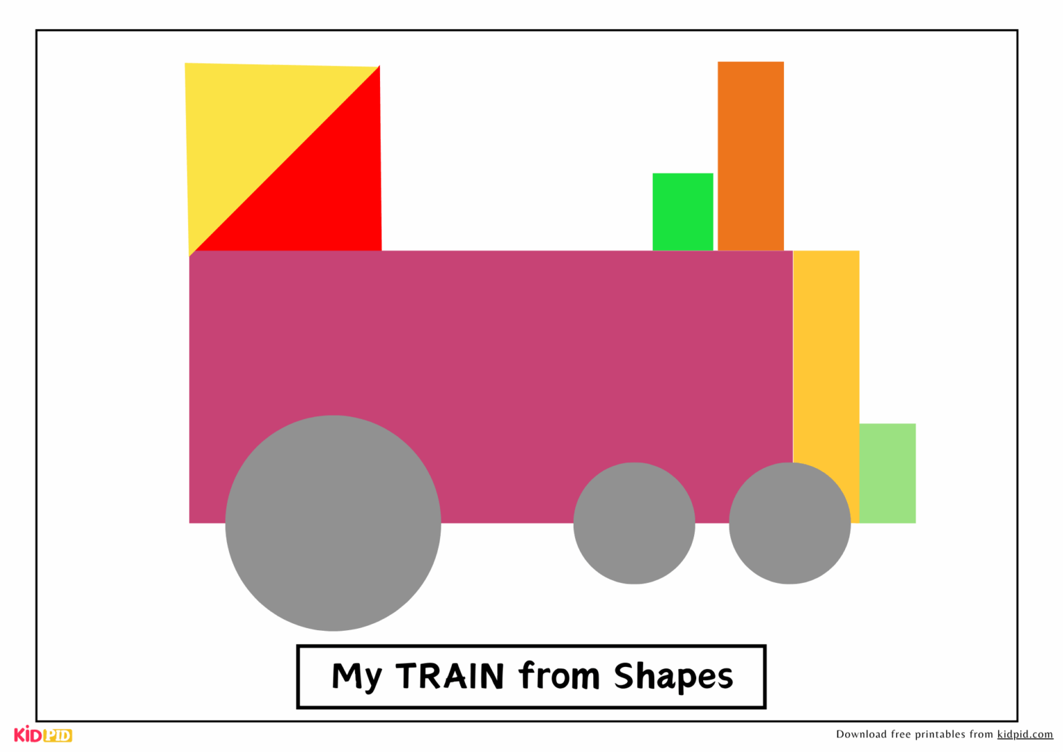 Train Shape Cut-Out Puzzles Printable Activity for Kids - Kidpid