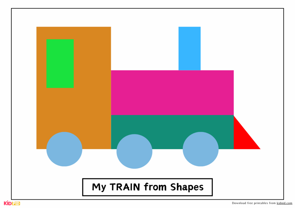 Train Shape Cut-Out Puzzles Printable Activity for Kids - Kidpid