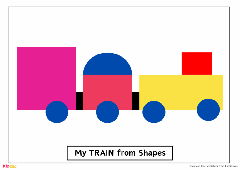 Train Shape Cut-Out Puzzles Printable Activity for Kids - Kidpid