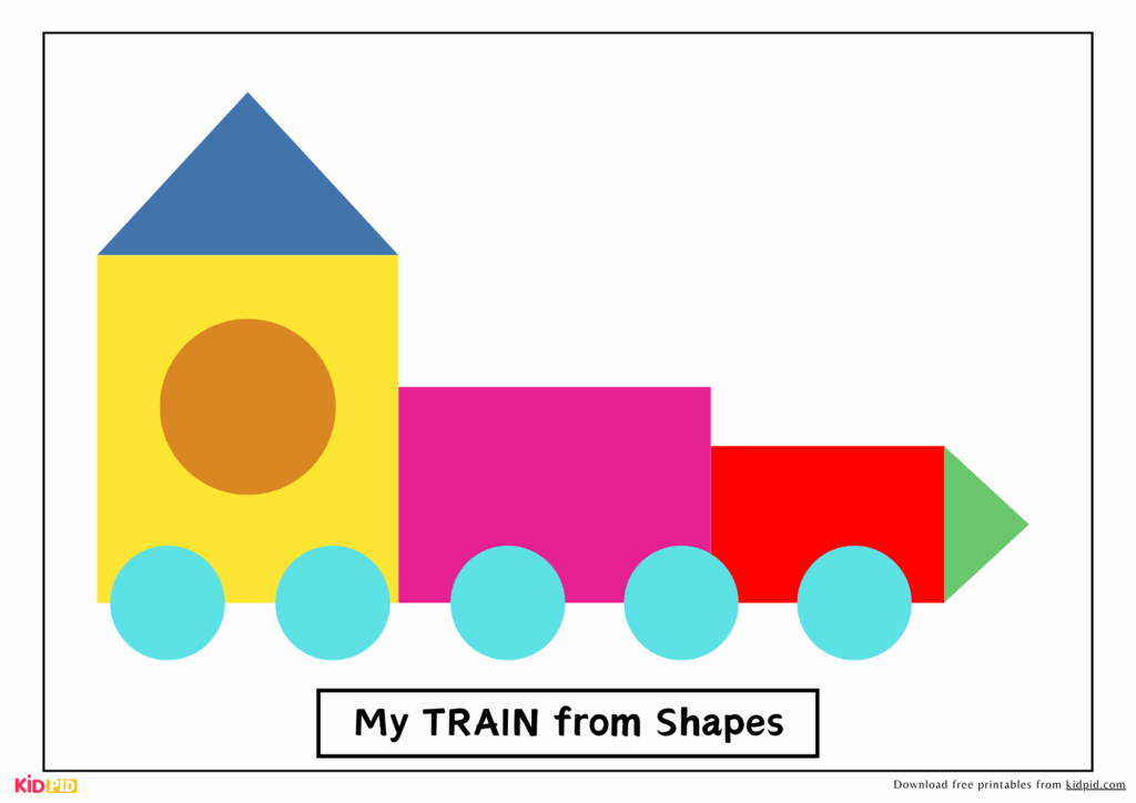 Train Shape Cut-Out Puzzles Printable Activity for Kids - Kidpid