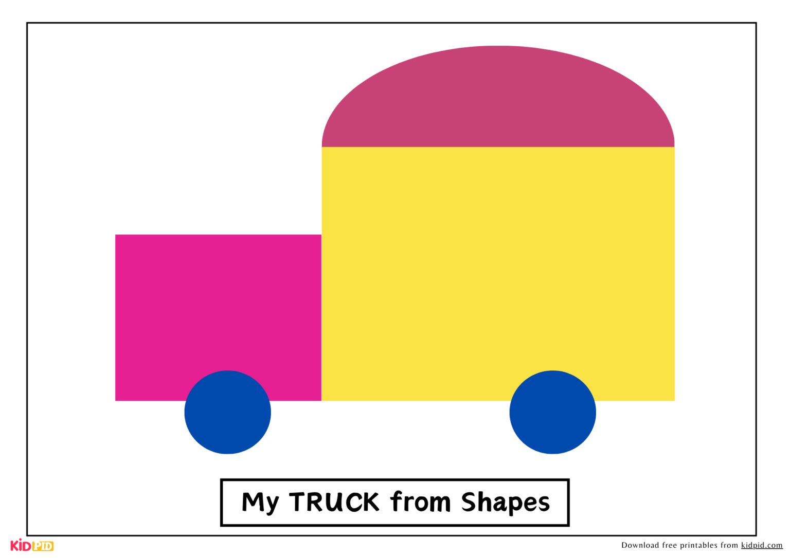 Truck Shape Cut-Out Puzzle Printables - Kidpid