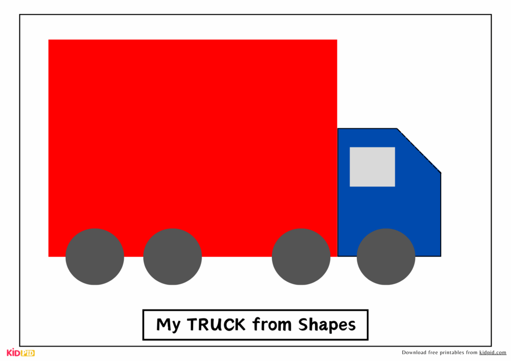 Truck Shape Cut-Out Puzzle Printables - Kidpid
