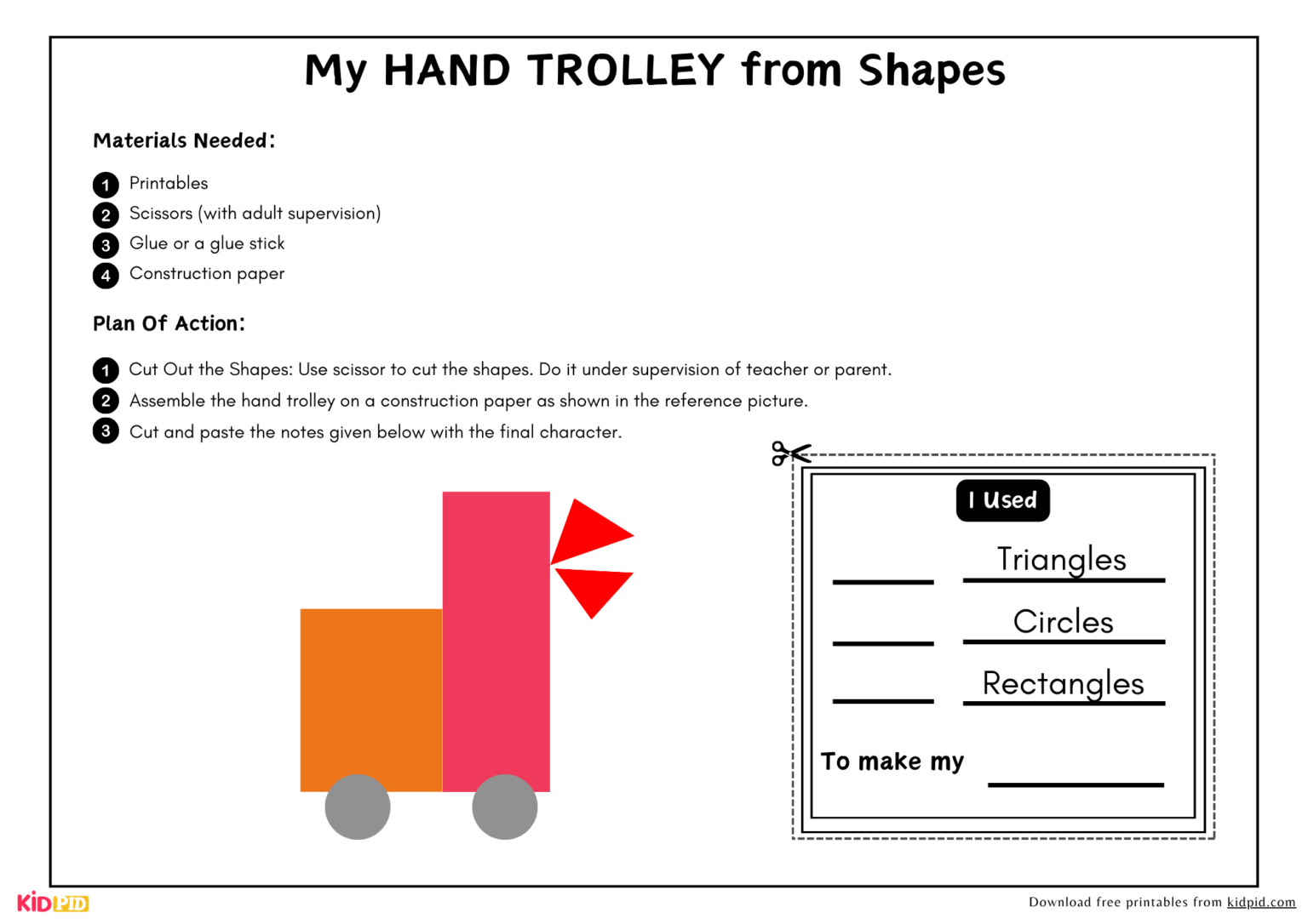 Printable Hand Trolley Shape Cut-Outs: Fun Coloring & Puzzle Activity ...