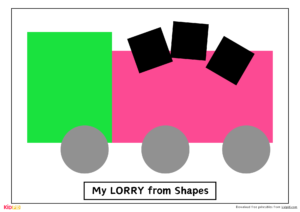 Lorry Shape Cut-Out: Coloring & Puzzle Printables - Kidpid