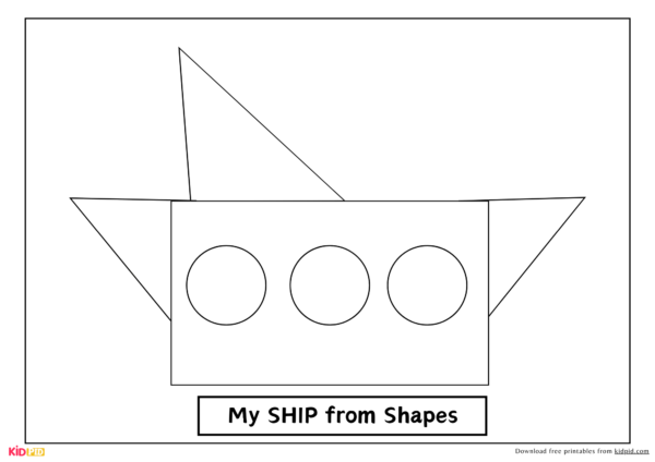 Ship Shape Cut-Out Printable for Children - Kidpid