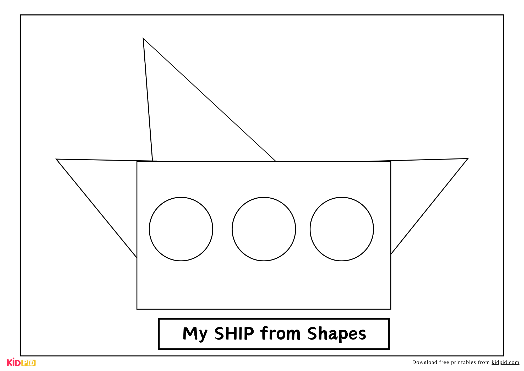 Ship Shape Cut-Out Printable for Children - Kidpid
