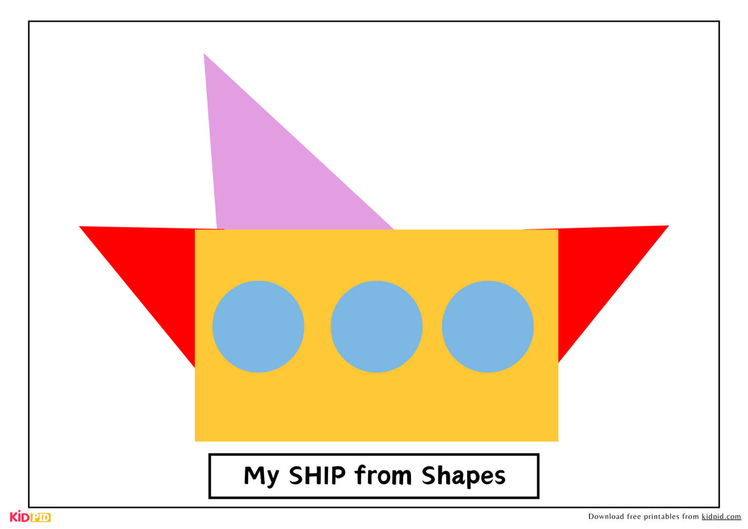 Ship Shape Cut-Out Printable for Children - Kidpid