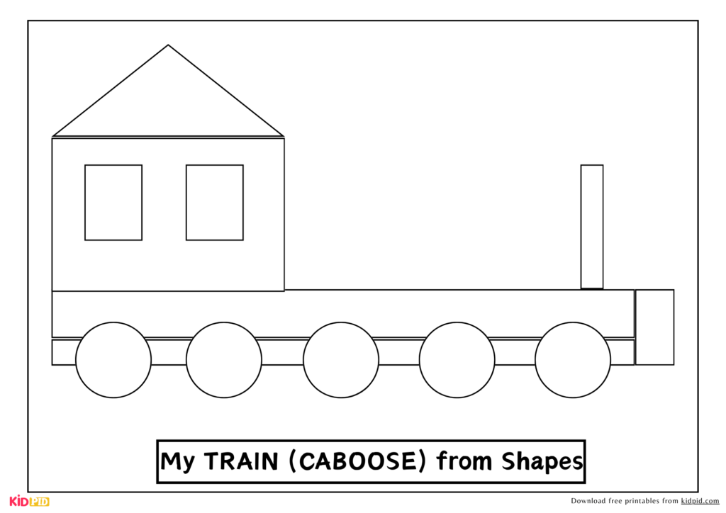 Printable Train (Caboose) Shape Cut-Outs: Coloring and Puzzle Fun for ...