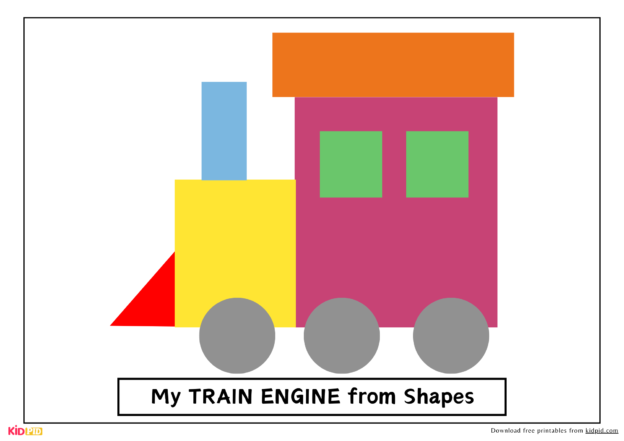 Train Engine Shape Cut-Out Printables: Coloring and Puzzle Fun for ...