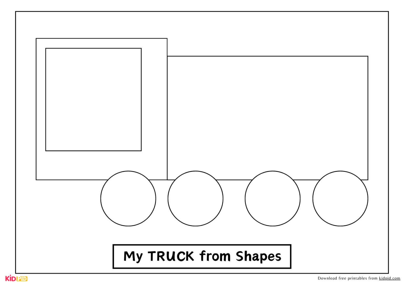 Truck Shape Cut-Out Puzzle Printables - Kidpid