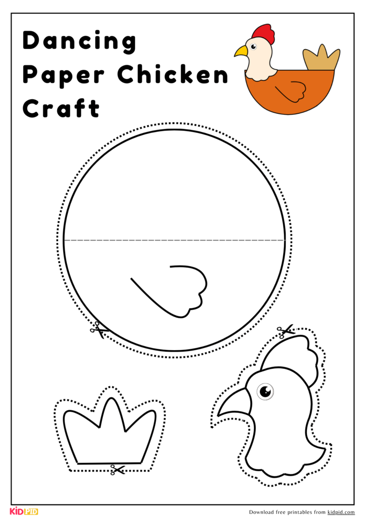 Dancing Paper Chicken Craft - Kidpid