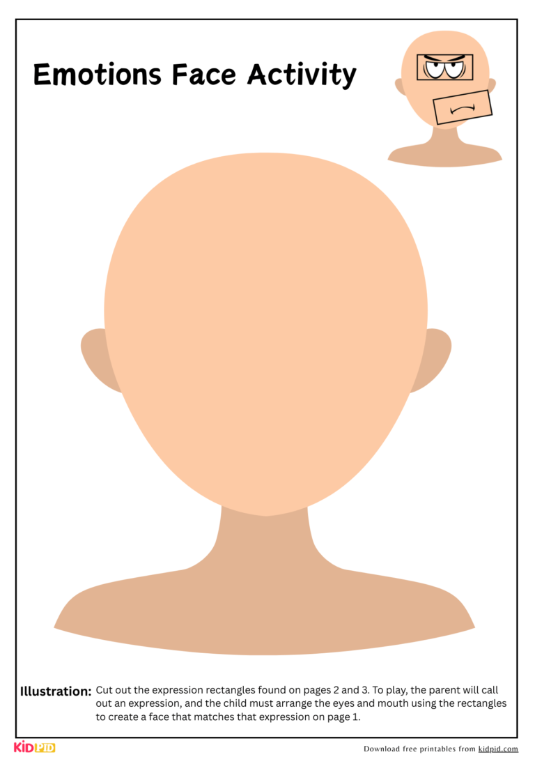 Human Face Emotions - Cutout Printable Activity - Kidpid