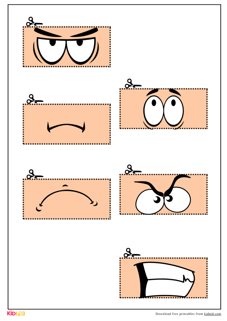 Human Face Emotions - Cutout Printable Activity - Kidpid