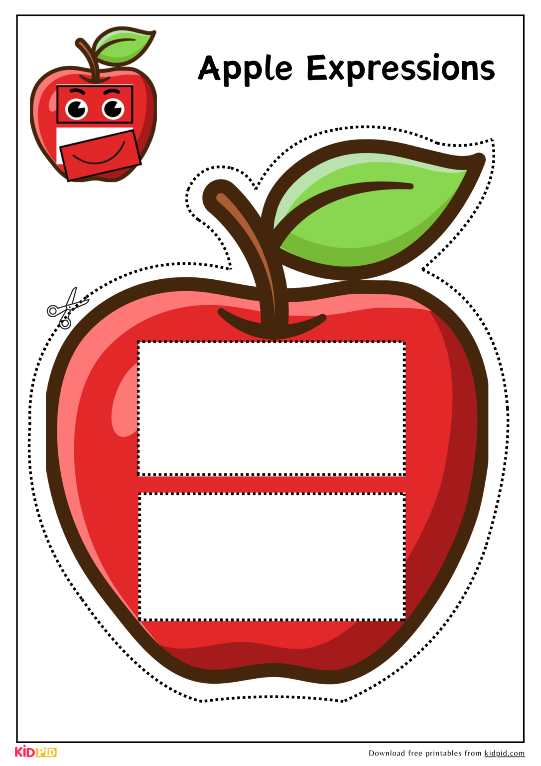Apple Face Expressions - Printable Emotions Activity - Kidpid