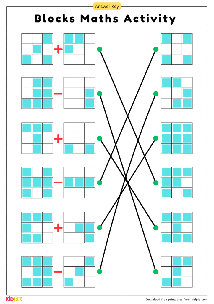 Blocks Math Logical Worksheet Activity - Kidpid