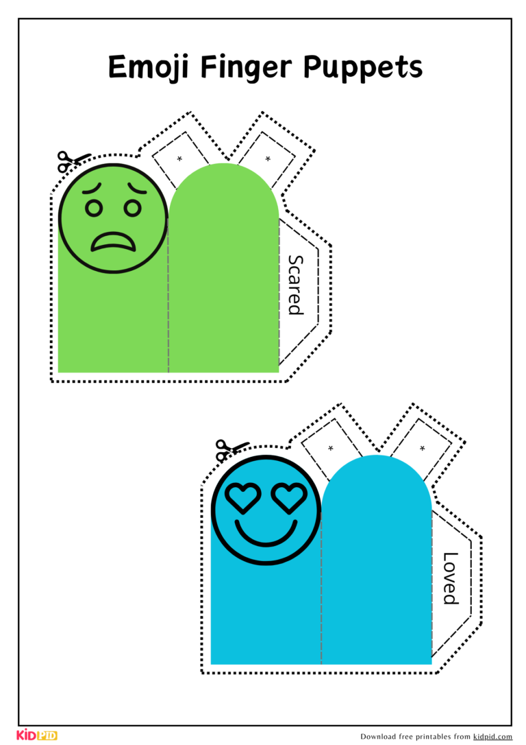 Emoji Finger Puppets Crafts Printable Activity For Kids - Kidpid