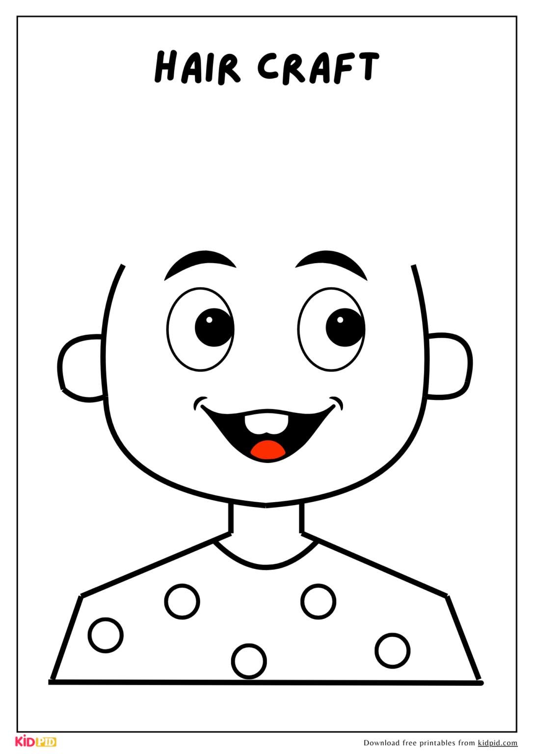 Leaf Hair Art & Craft Printable Activity For Kids - Kidpid