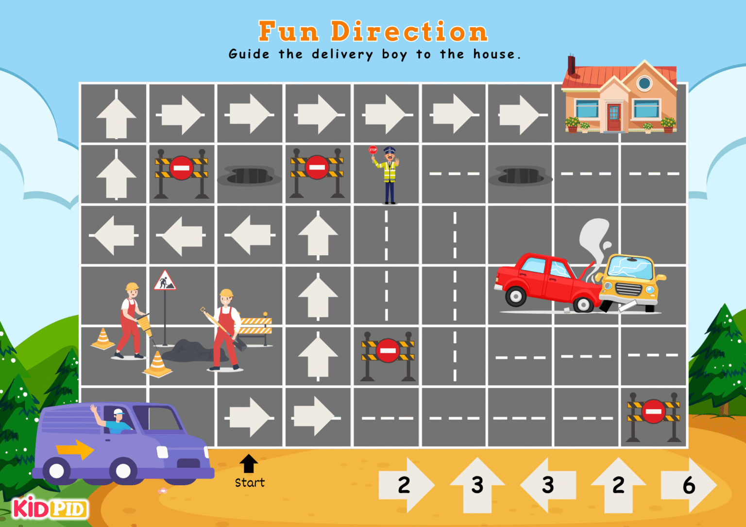 Fun Direction Adventure Game Printable Activity - Kidpid
