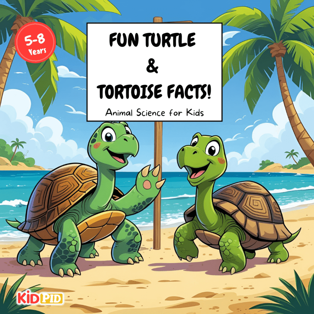 Fun Turtle & Tortoise Facts - Book for Kids - Kidpid
