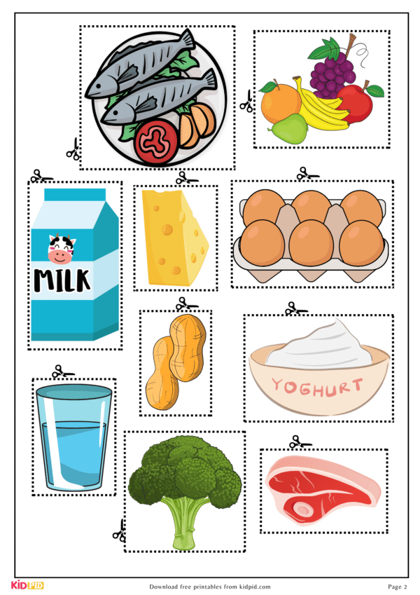 Healthy and Junk Food Sorting Game Activity Printable - Kidpid