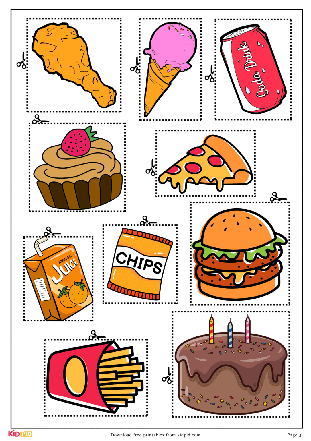 Healthy and Junk Food Sorting Game Activity Printable - Kidpid