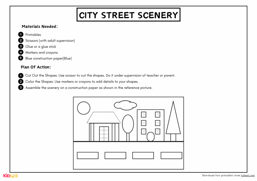 City Street Scene Cutout Template For Kids - Kidpid