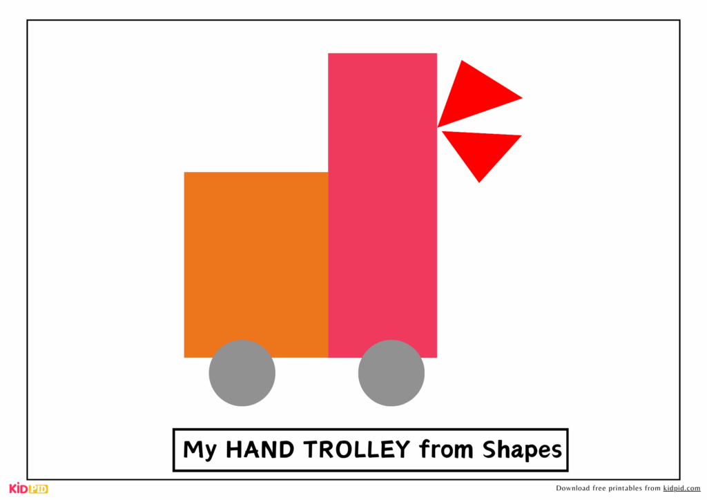 Hand Trolley Shape Cut-Out Puzzle Printable - Kidpid