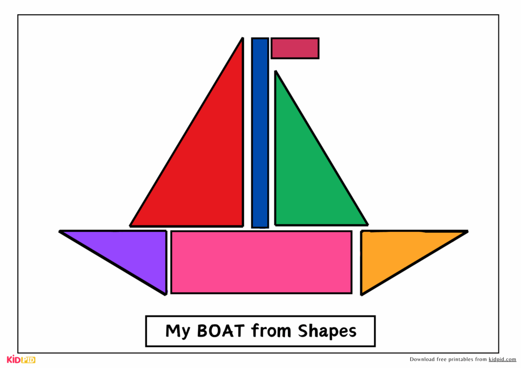 Boat Shape Coloring Printable Puzzle Activity - Kidpid