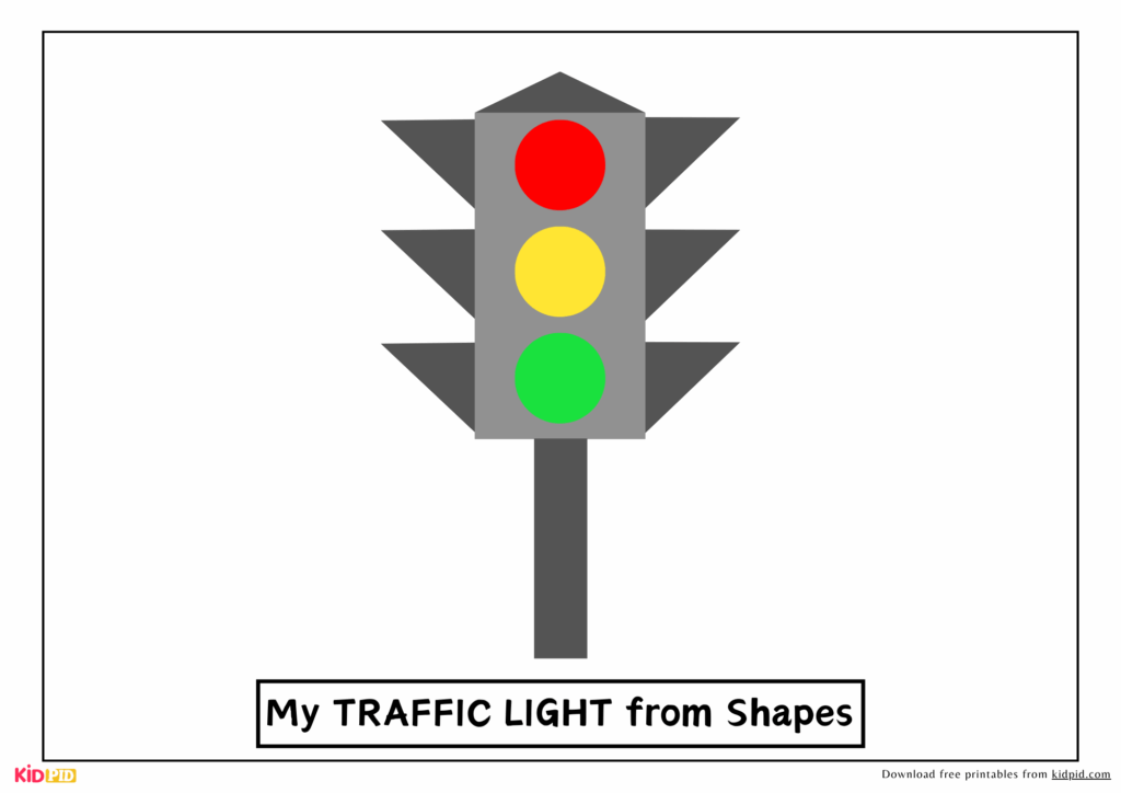 Traffic Light Shape Coloring Puzzle Printable Activity Sheets - Kidpid