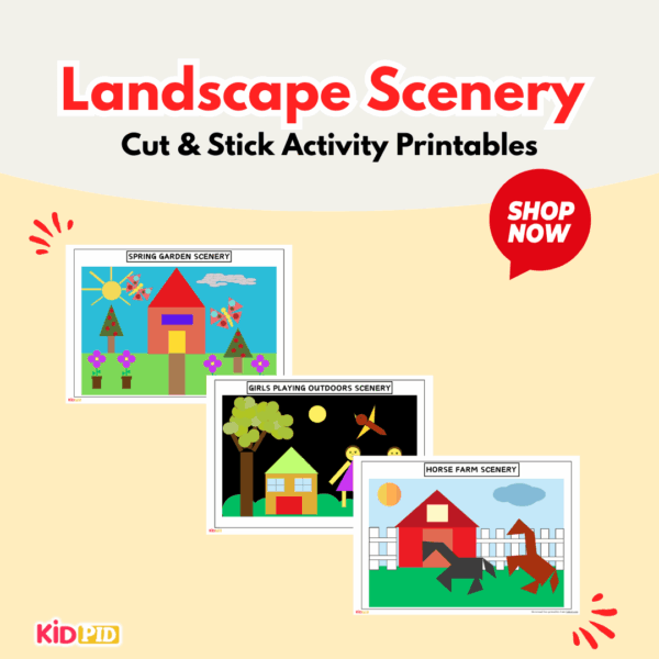 Scene Cut and Stick Activity Printable - Kidpid