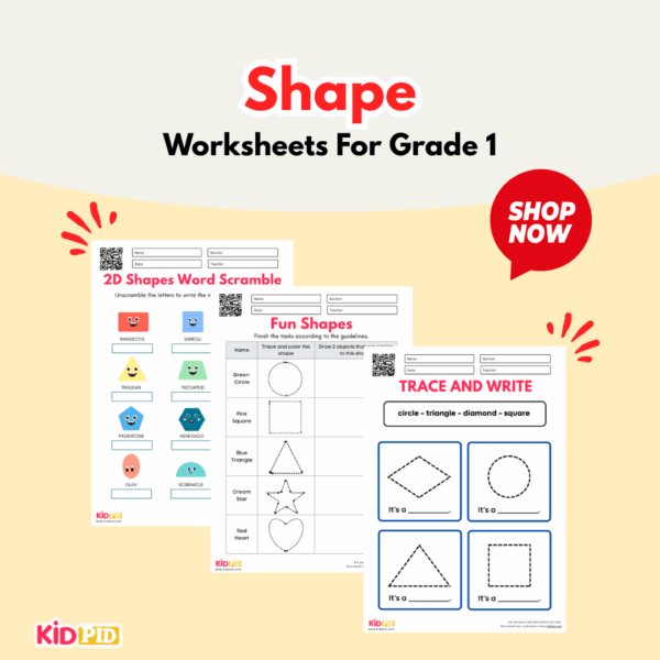 Shape Worksheets for Grade 1 - Kidpid